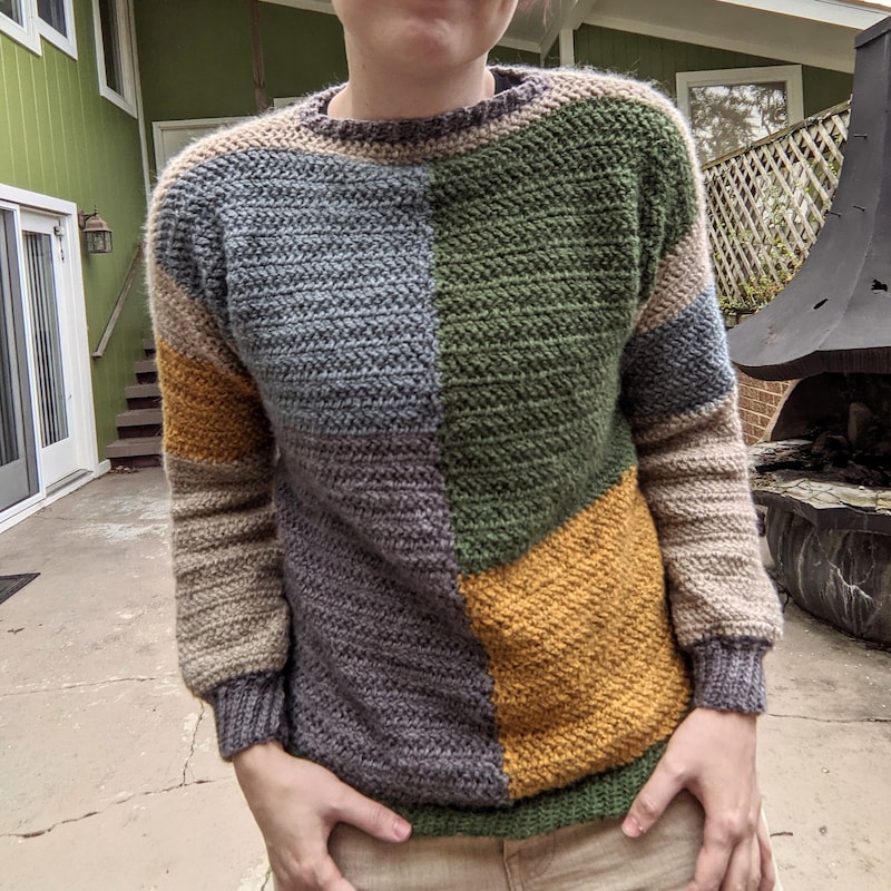 Color Block Sweater - Etsy