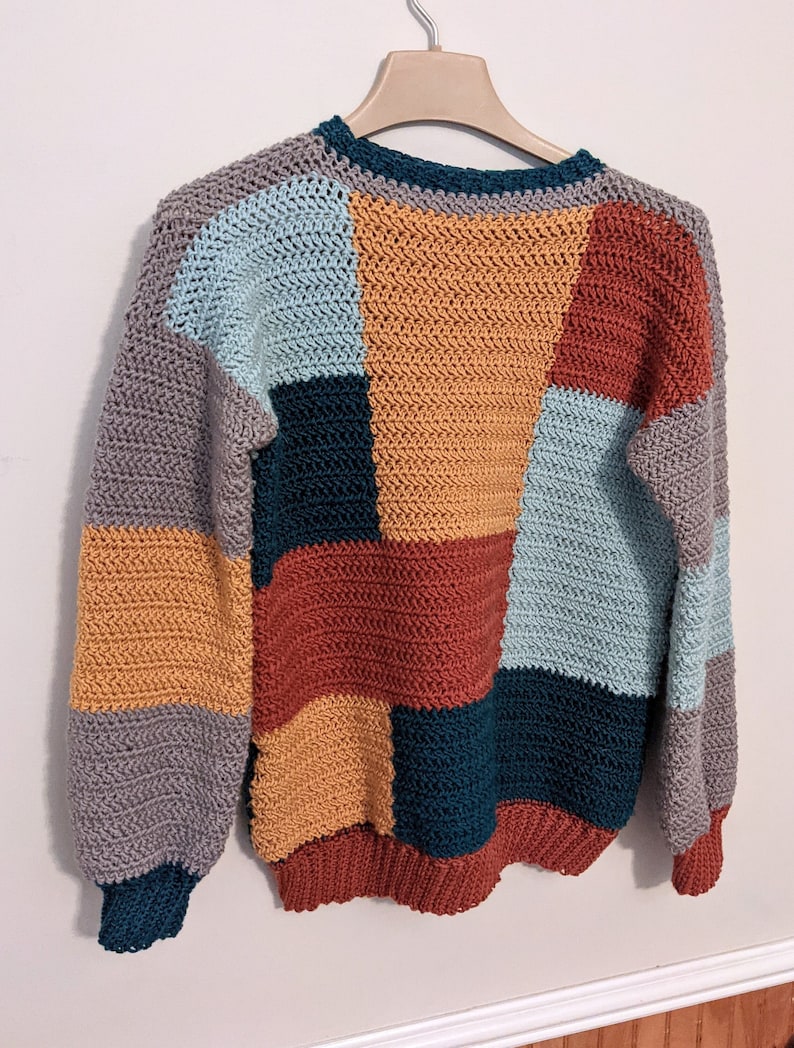 Ary Color Block Sweater Crochet Pattern - Etsy