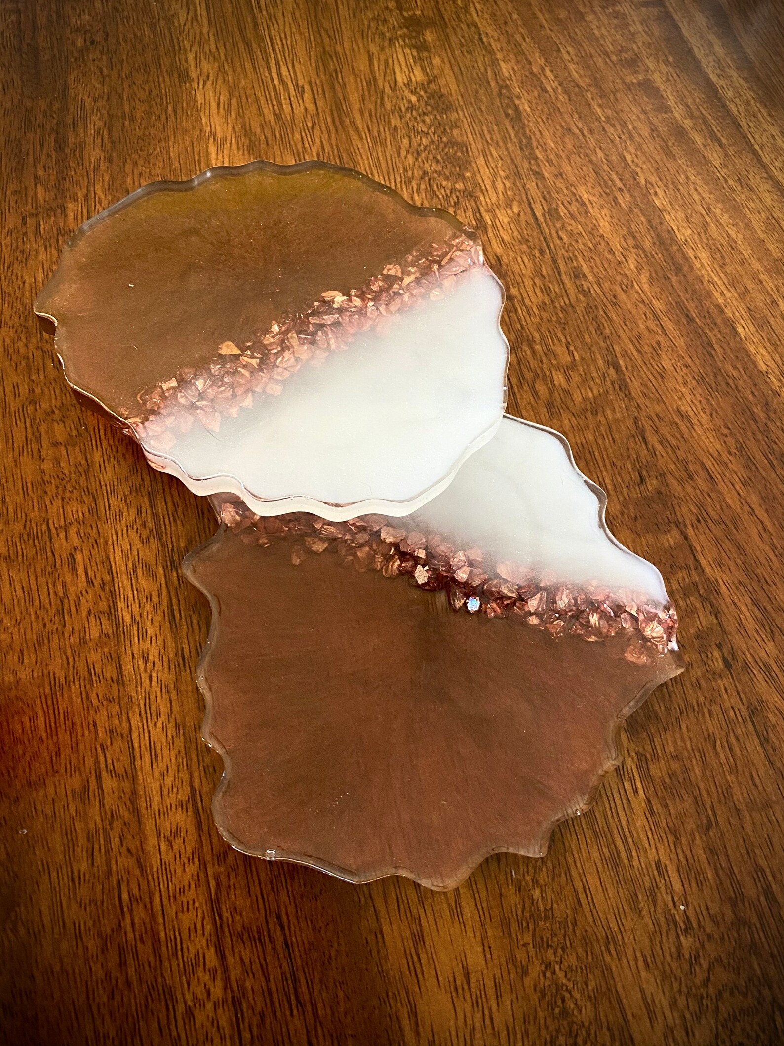 Bronze and White Coaster Set Elegant Coaster Set Neutral | Etsy