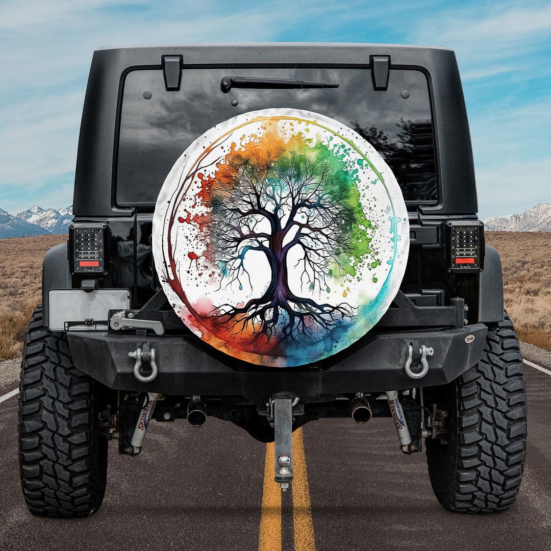 Colorful Tree of Life Spare Tire Cover Gift for Truck Lover - Etsy