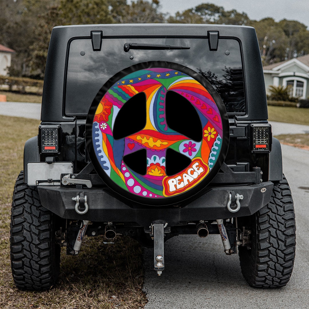 Vintage Psychedelic Peace Symbol Spare Tire Cover Custom - Etsy