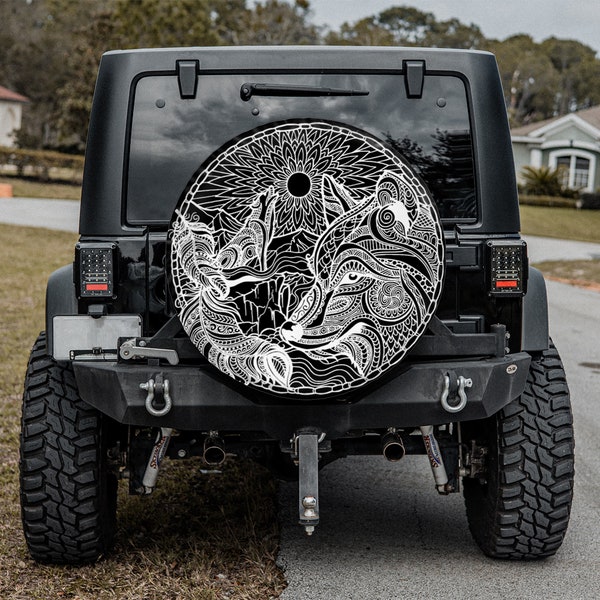 Jeep Tire Cover With Wolf - Etsy