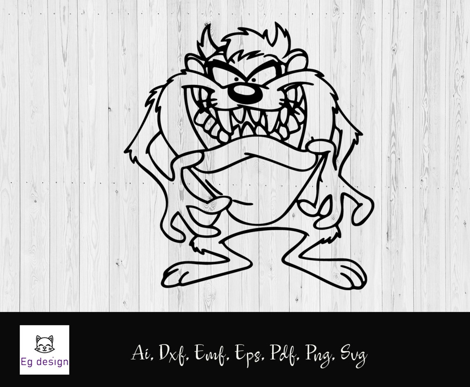 Taz Silhouette Taz Svg Vector Cricut Cut File | Etsy