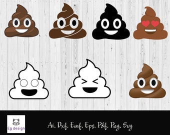 Rainbow Poop Emoji Svg Funny Poop Svg Funny Poop Emoji DXF Unicorn Poop ...