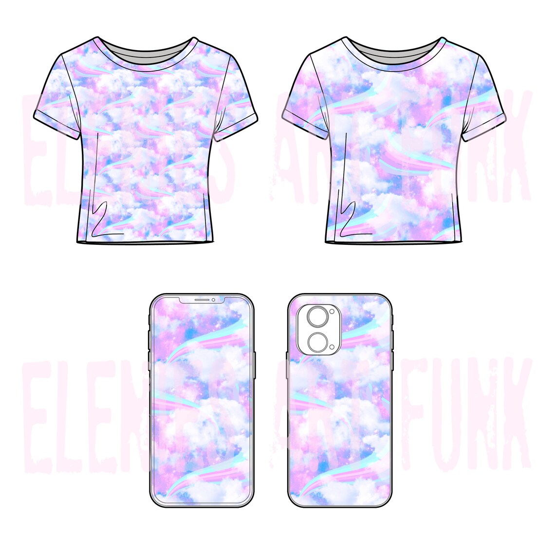 Rainbow Galaxy Seamless Print - Etsy