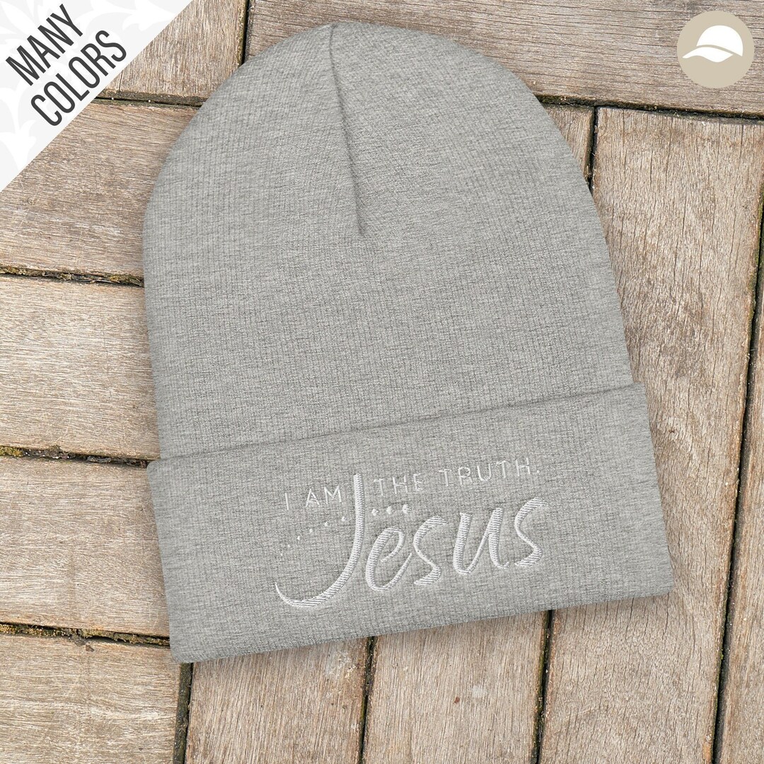 Christian Cuffed Beanie - Jesus - I Am the Truth - Beautiful Religious ...