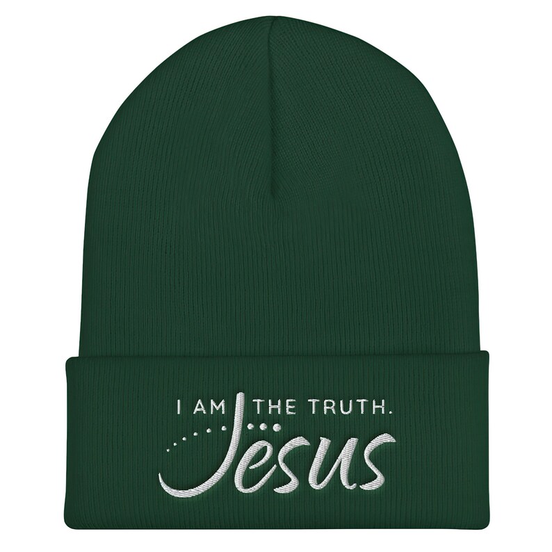 Christian Cuffed Beanie - Jesus - I Am the Truth - Beautiful Religious ...