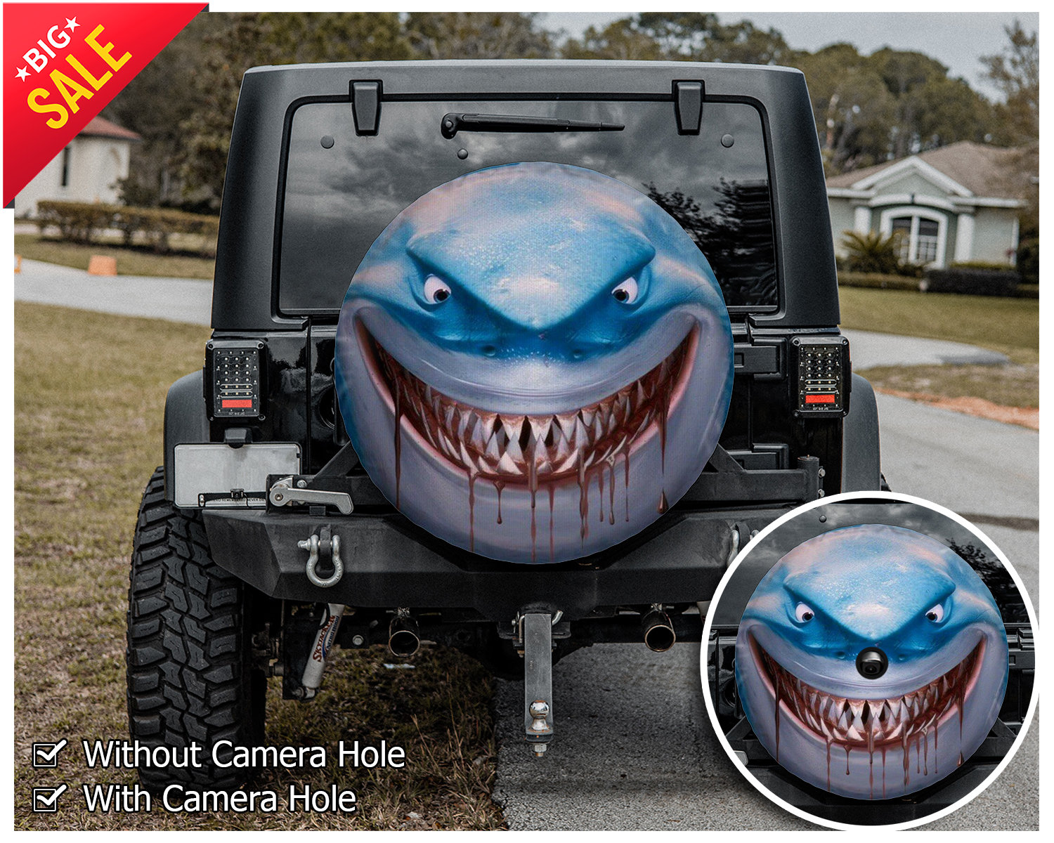 Shark, Hippie Shark, Shark Spare Tire Cover, Funny Gifts, Halloween Gifts