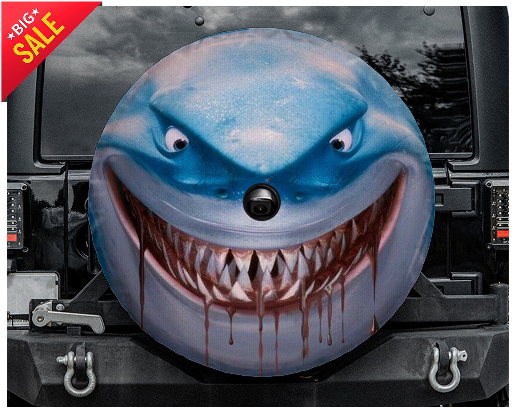 Shark, Hippie Shark, Shark Spare Tire Cover, Funny Gifts, Halloween Gifts