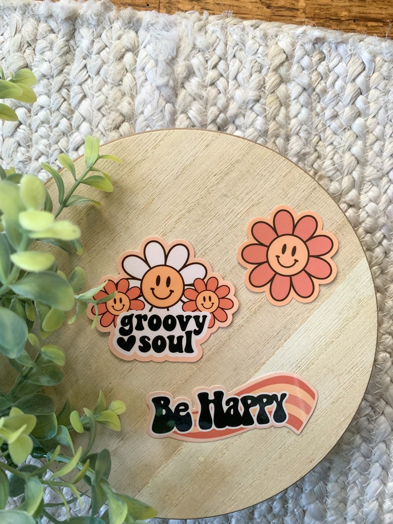 Sticker Pack/ Groovy Stickers/ Retro Stickers/ Smiley Face - Etsy
