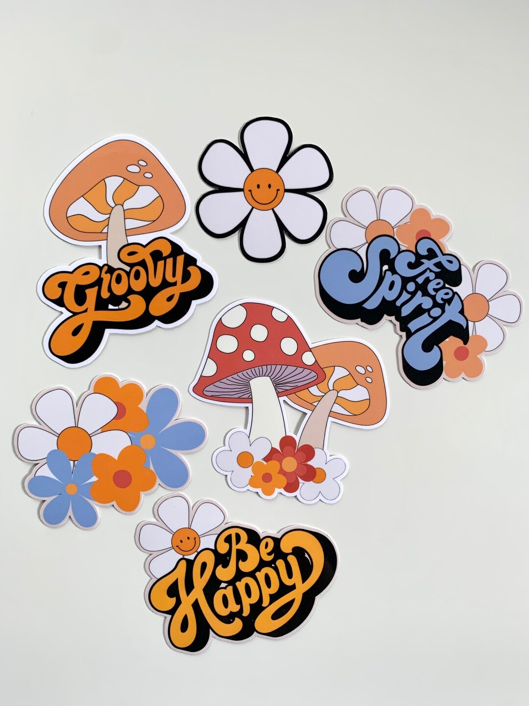 Sticker Pack/ Groovy Sticker Pack/ Retro Stickers/ Stickers/ Flower ...