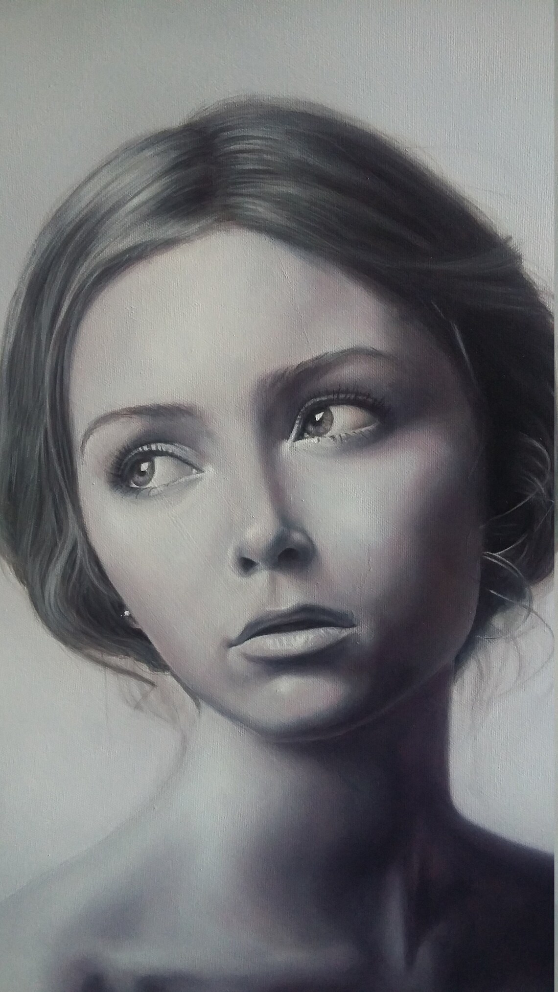 Female portrait original oil on canvas contempory hand | Etsy