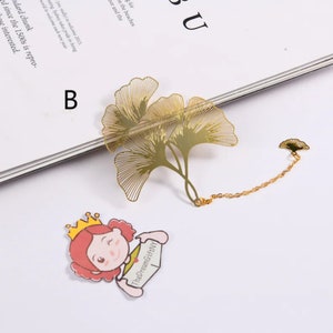 Cicada/leaf/lotus/ginkgo Metal Bookmark, Insect Bookmark, Chain ...