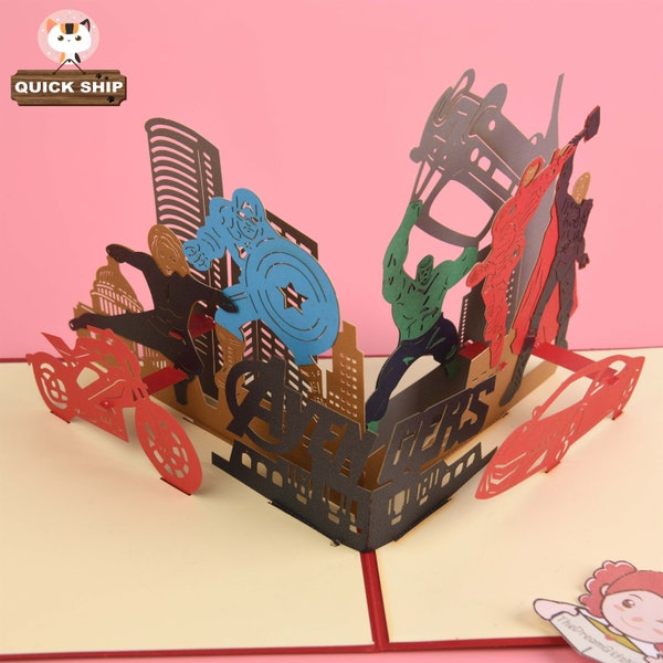 Superhero Pop up Card - Etsy