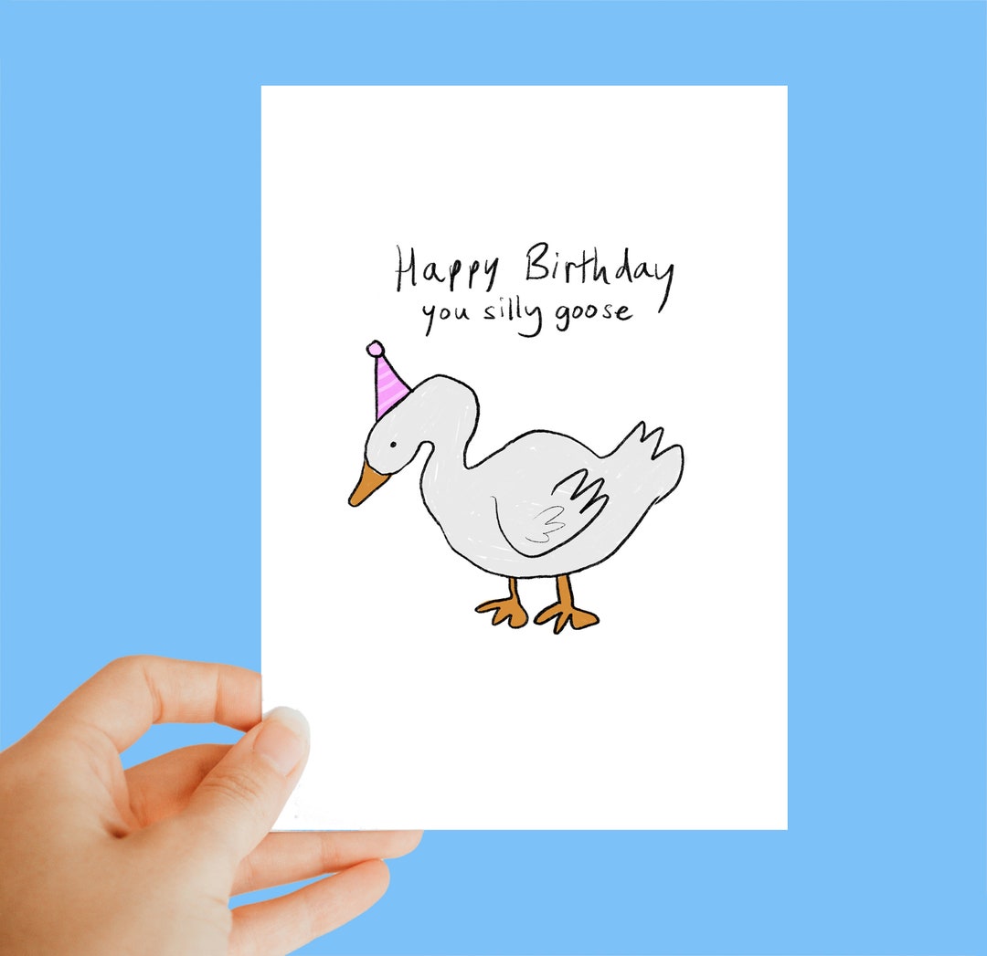 Happy Birthday You Silly Goose, Birthday Card, Humorous Card, Funny ...