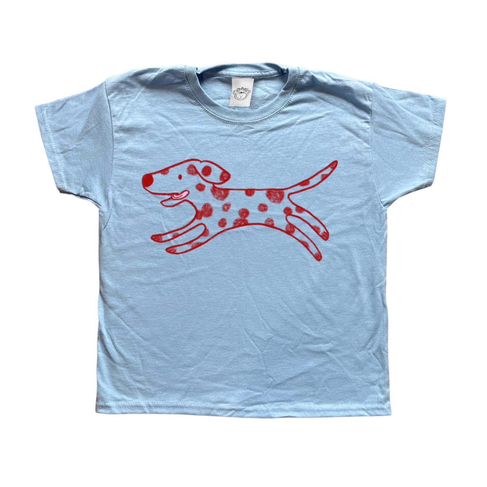 Oh Rats! Screen Printed Baby Blue Dalmatian Tee, Dog Tee, Cute ...