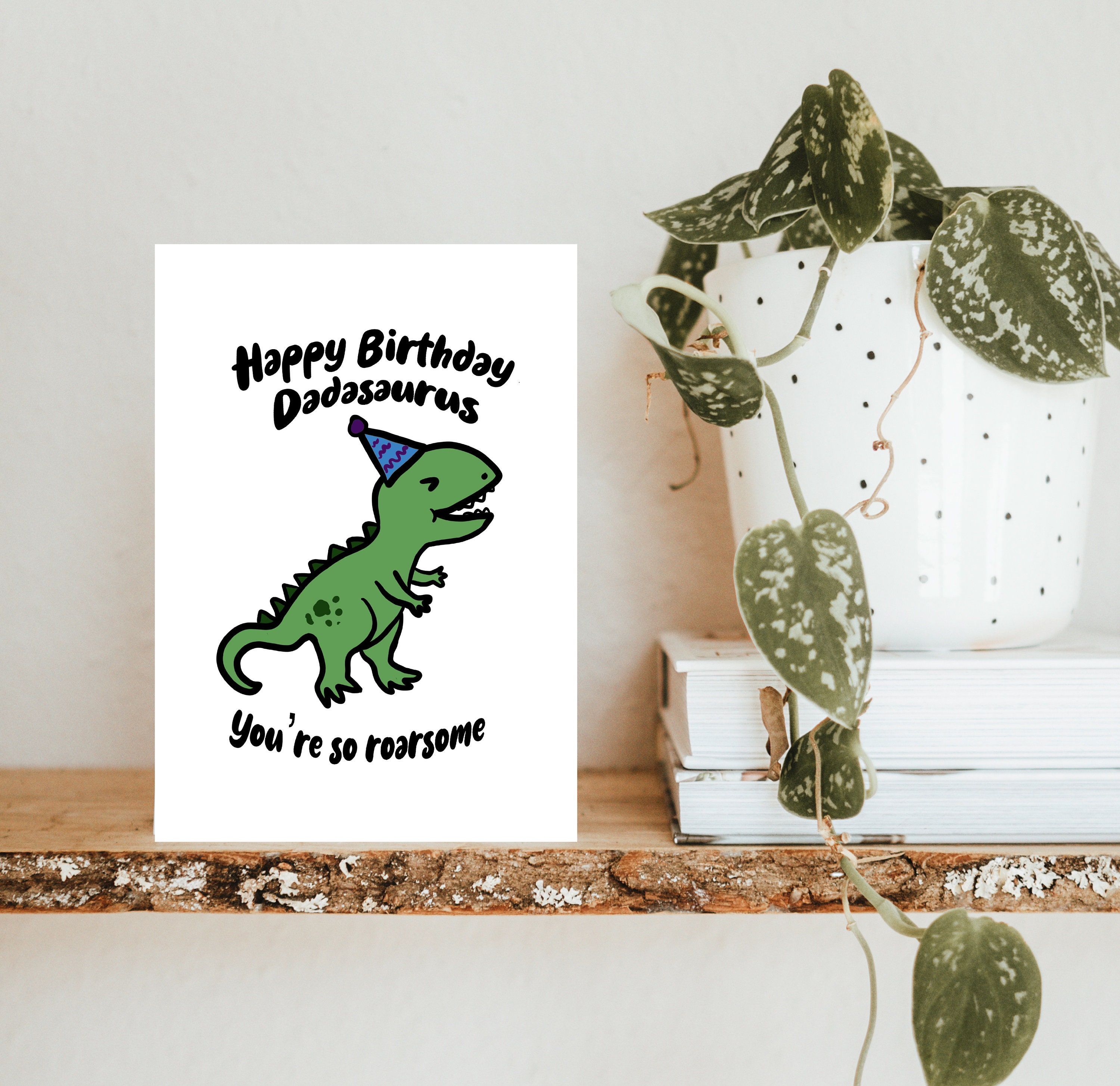 Grandpa Dinosaur Birthday Card, Happy Birthday Grandpasaurus, Birthday ...