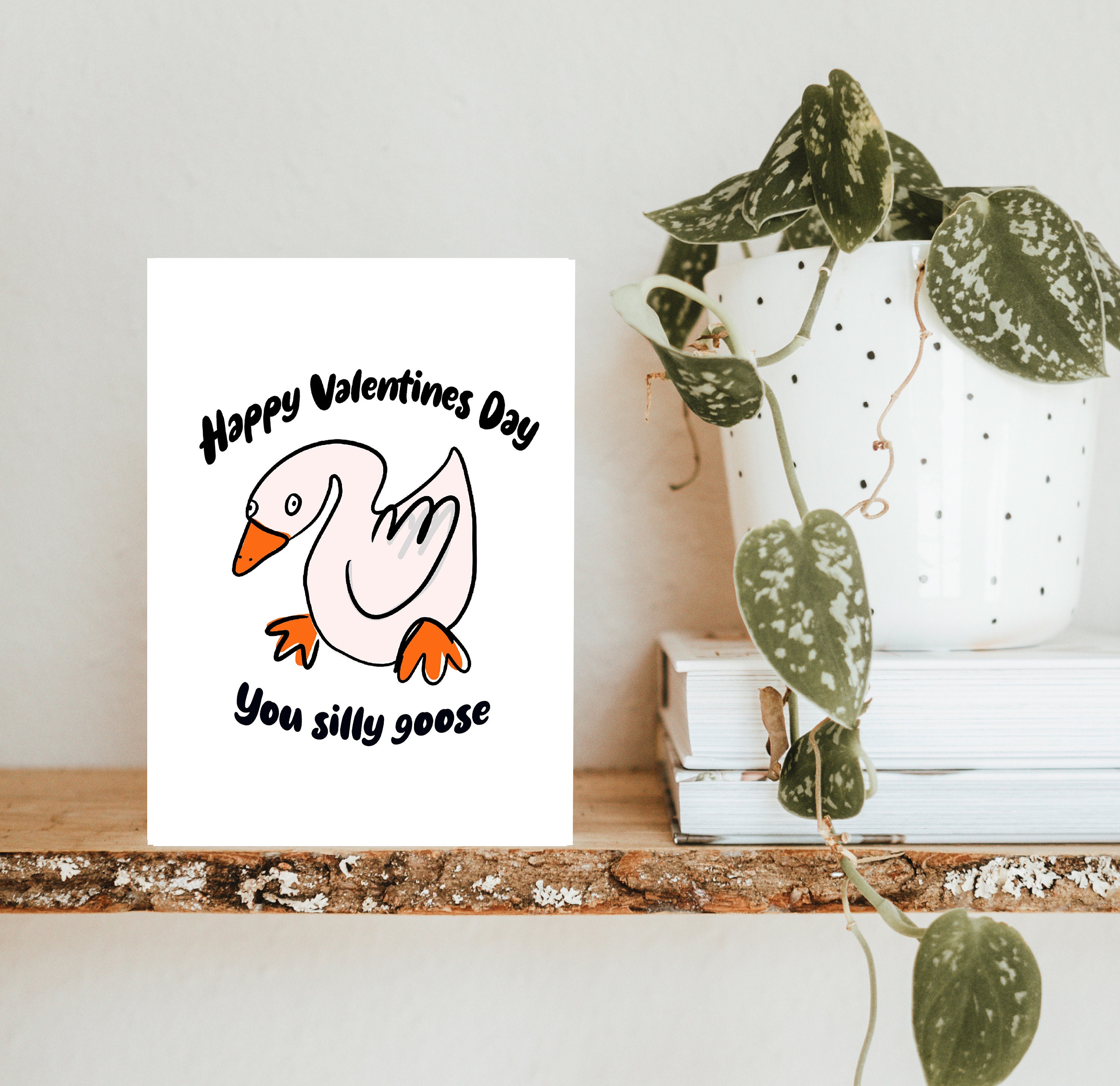 Valentines Card , You Silly Goose, Animal Card, Valentines Card ...