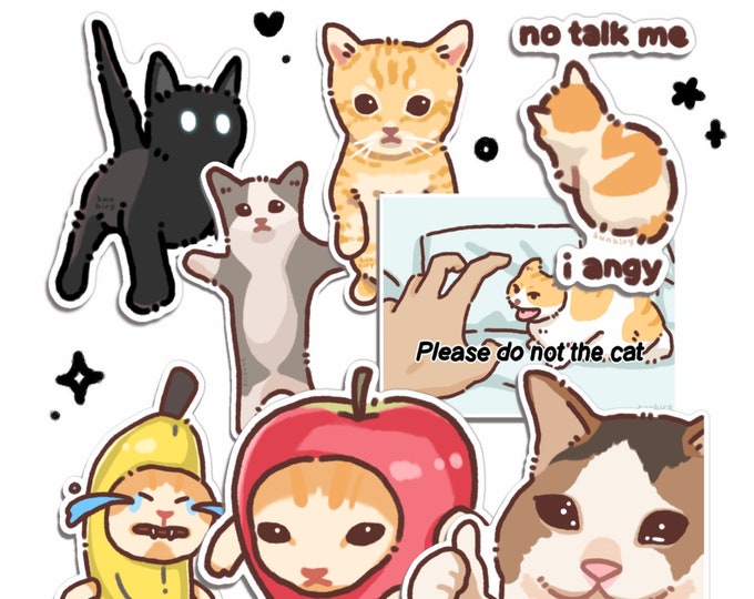 Meme Cat Stickers | Funny Cute Gifts for Kitty Lovers - Etsy