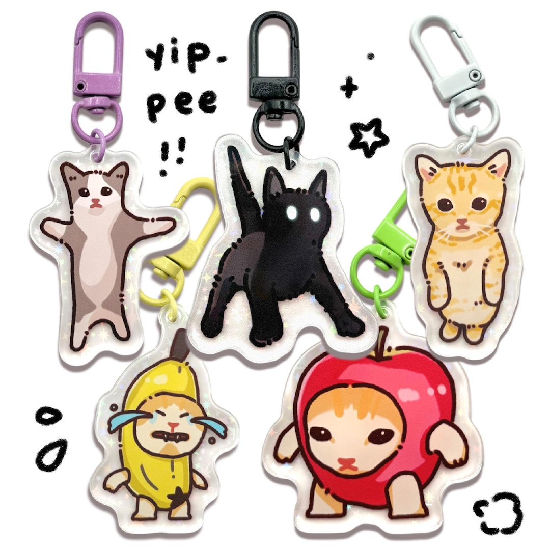 Cat Meme Keychains | Funny Cute Gifts for Kitty Lovers - Etsy