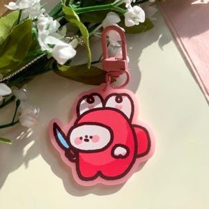 Among Us Imposter Bimbo Bunny Pink Acrylic Keychain - Etsy