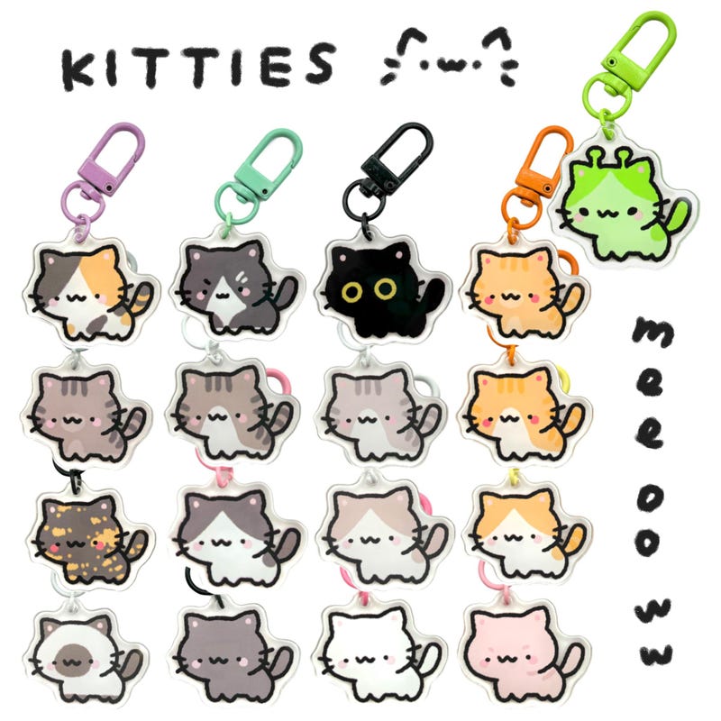 Cat Keychain - Etsy