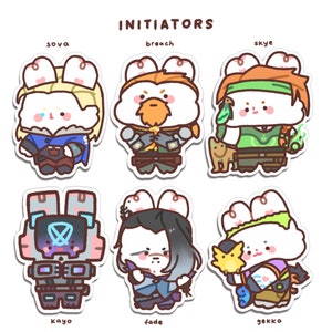 Valorant Agents Bunny Vinyl Stickers Jett Reyna Raze Phoenix Neon Yoru ...