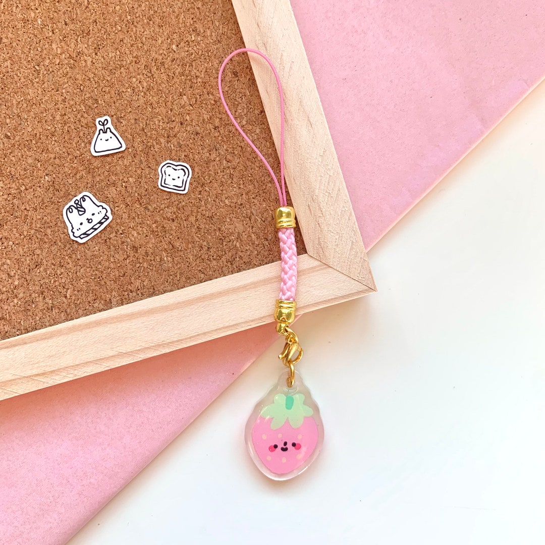 Strawberry Phone Charm Cute Colorful Animals, Fruits, Doodles Matching ...