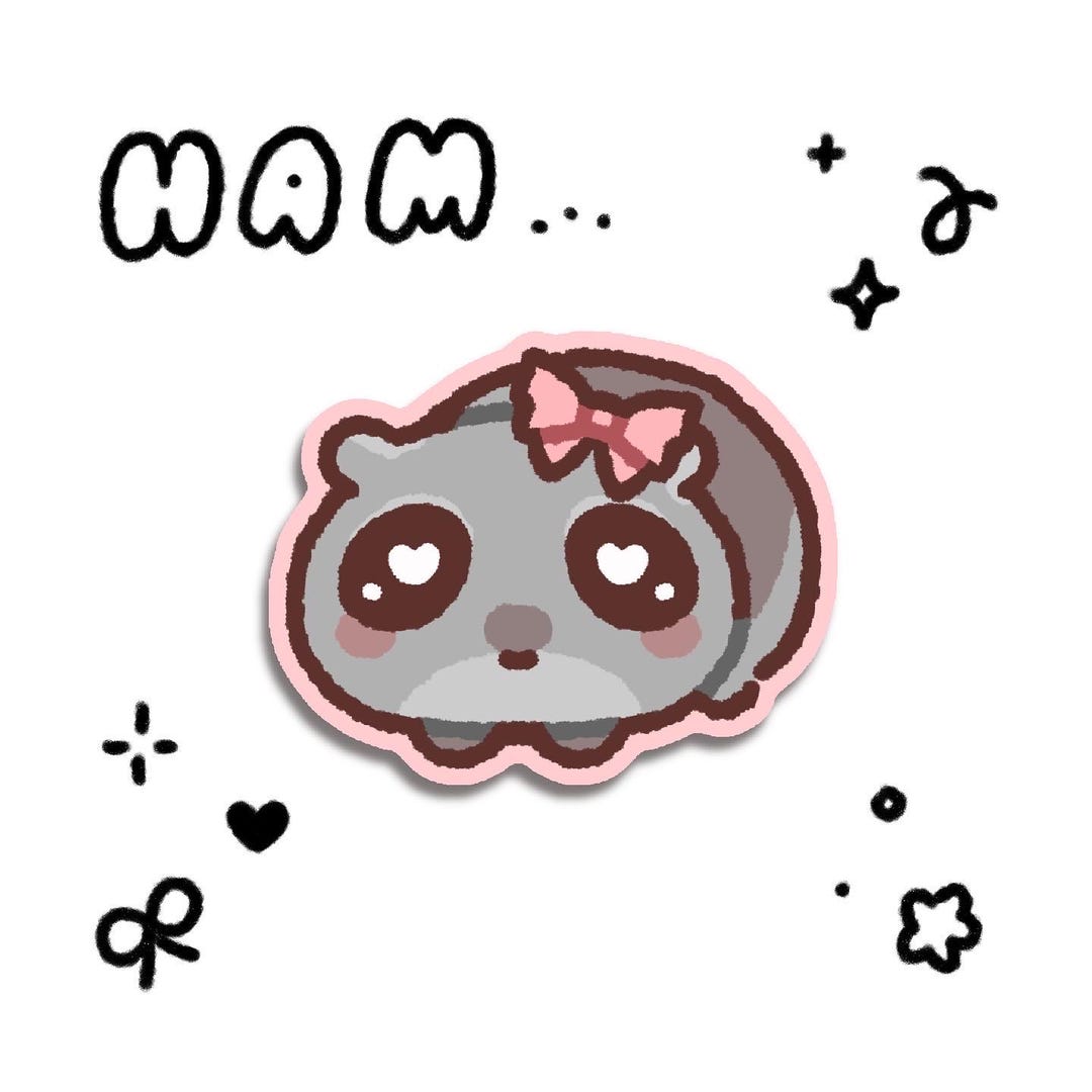 Sad Hamster Meme Sticker | Coquette Funny Cute Girly Gift - Etsy