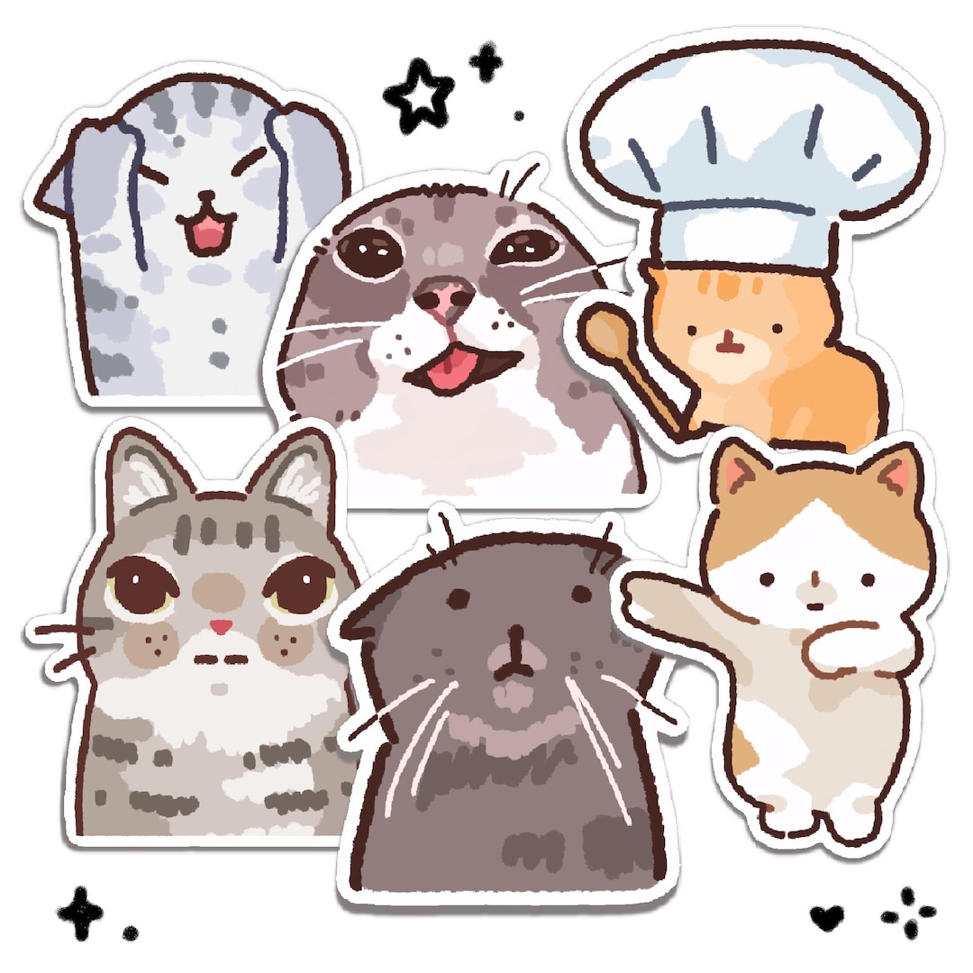 Cat Meme Stickers 4 | Vinyl Waterproof Cute Funny Gifts - Etsy