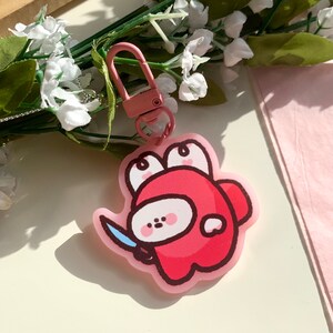 Among Us Imposter Bimbo Bunny Pink Acrylic Keychain - Etsy