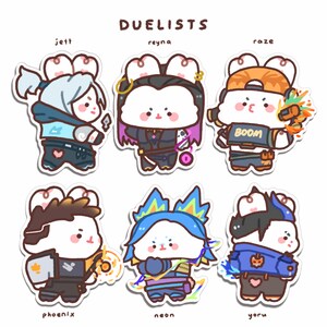 Valorant Agents Bunny Vinyl Stickers Jett Reyna Raze Phoenix Neon Yoru ...