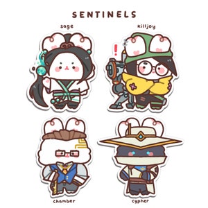 Valorant Agents Bunny Vinyl Stickers Jett Reyna Raze Phoenix Neon Yoru ...