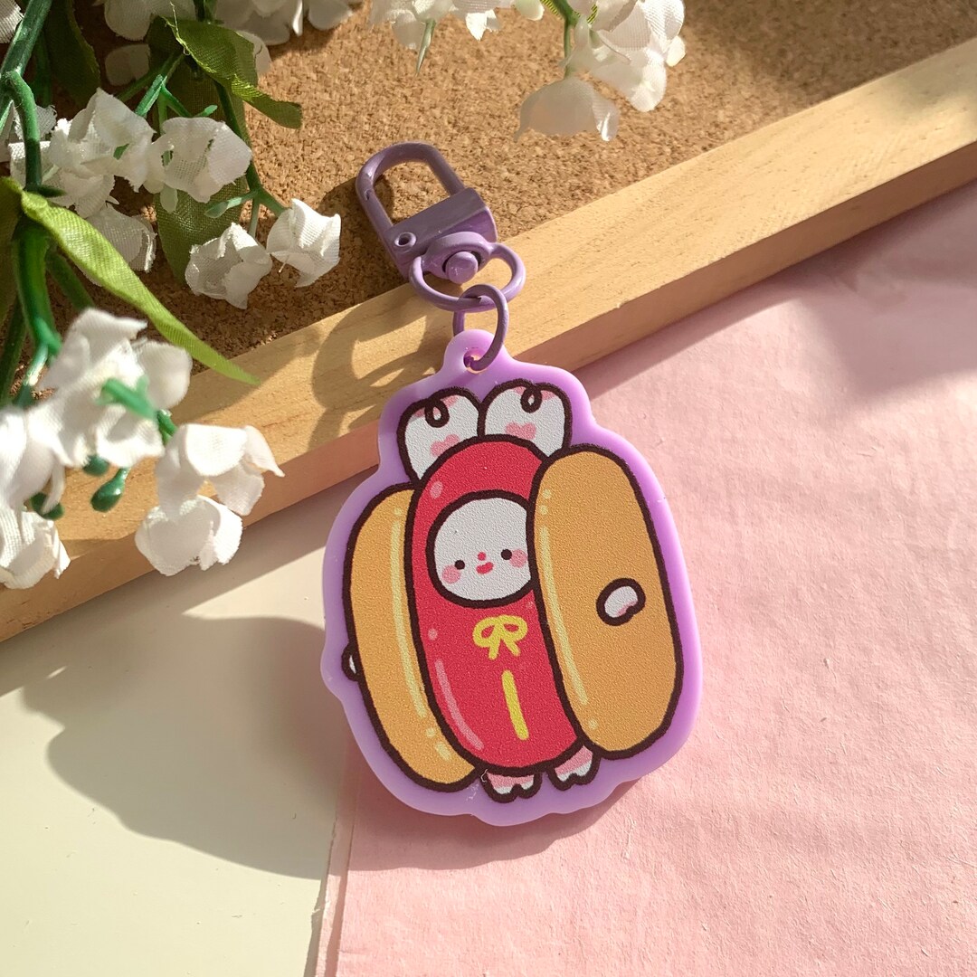 Hot Dog Costume Bimbo Bunny Purple Acrylic Keychain - Etsy