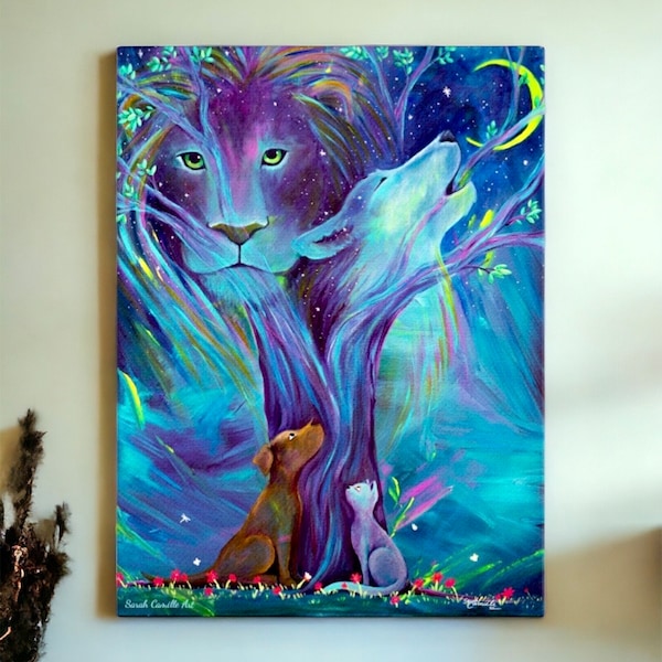 Lion and Wolf Art - Etsy