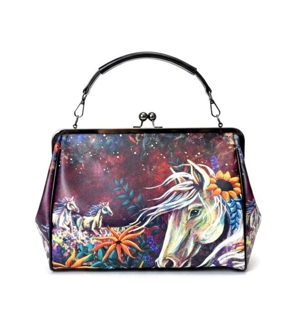 Unbridled Freedom Wild Horses Crossbody Bag With Vintage Clasp by Sarah ...