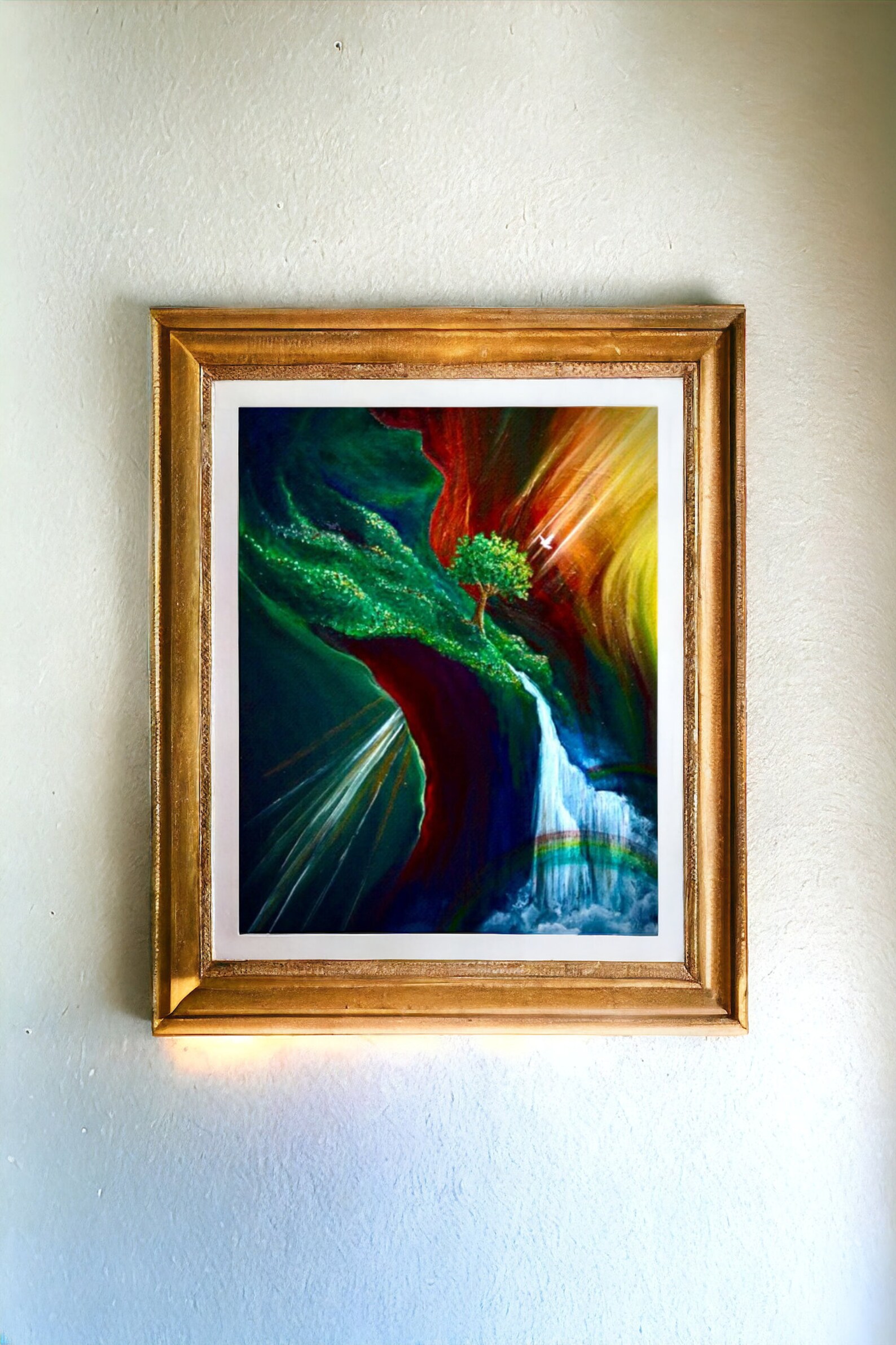 Deeper - Fine Art Print Prophetic Tree of Life Waterfall Double Rainbow ...