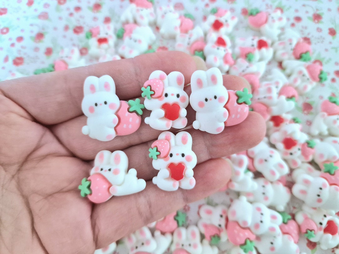 5/10 Assorted Kawaii Cute Bunny Flatback Resin Embellishment Craft ...
