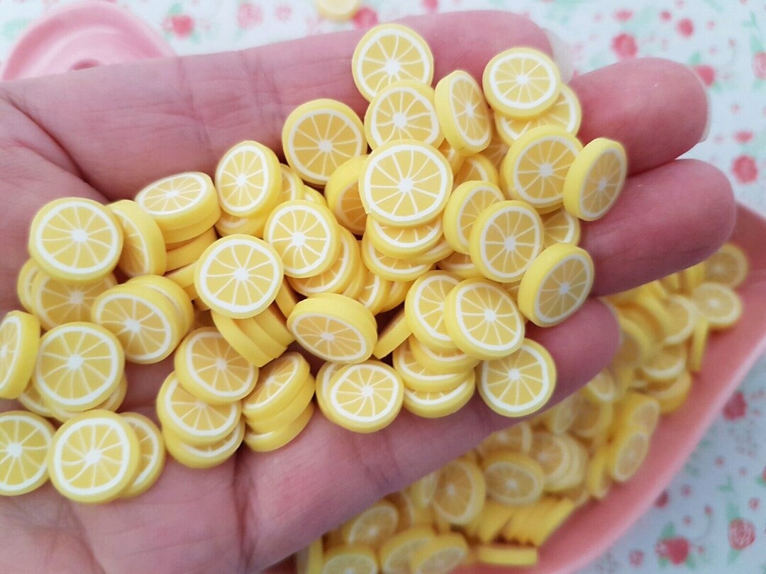 10/20g X 10mm Lemon Fruit Slices Fimo Polymer Clay Sprinkles Decoden ...