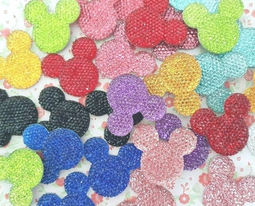 5/10 Assorted Large Mickey Mouse Sparkly Faux Rhinestones Flatback ...