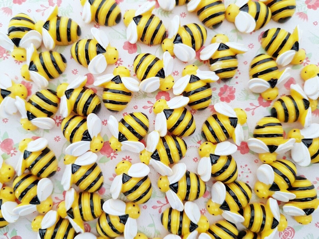 5/10 Cute Save the Bumble Bee Flatback Resin Cabochon Embellishment ...