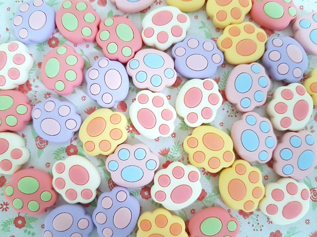 5/10 Assorted Pastel Animal Puppy Dog Paw Print Resin Flatback ...