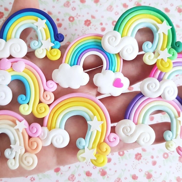 Rainbow Polymer Clay - Etsy UK