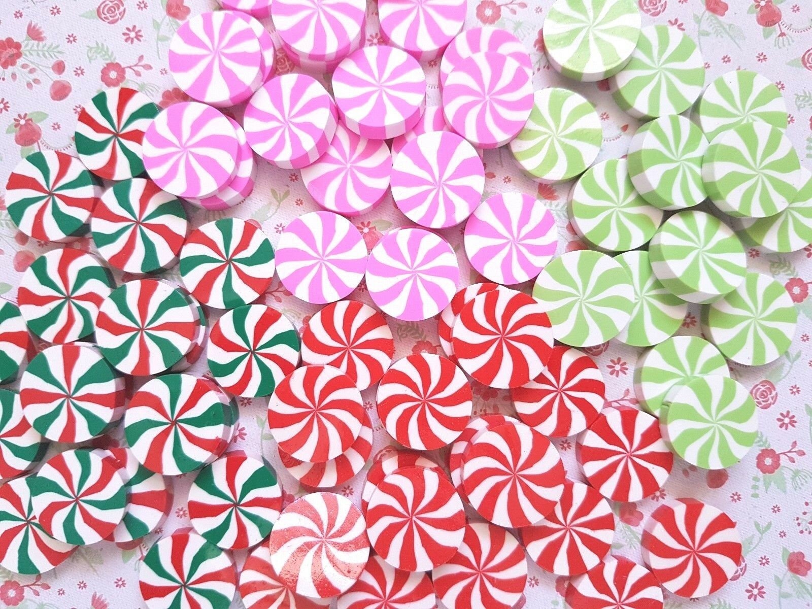 5/10 Round Swirly Peppermint Candy Sweet Polymer Clay | Etsy