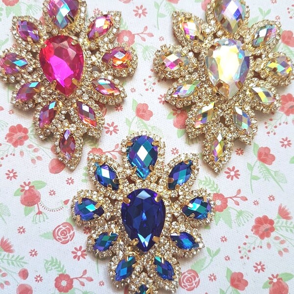 Rhinestone Applique - Etsy UK