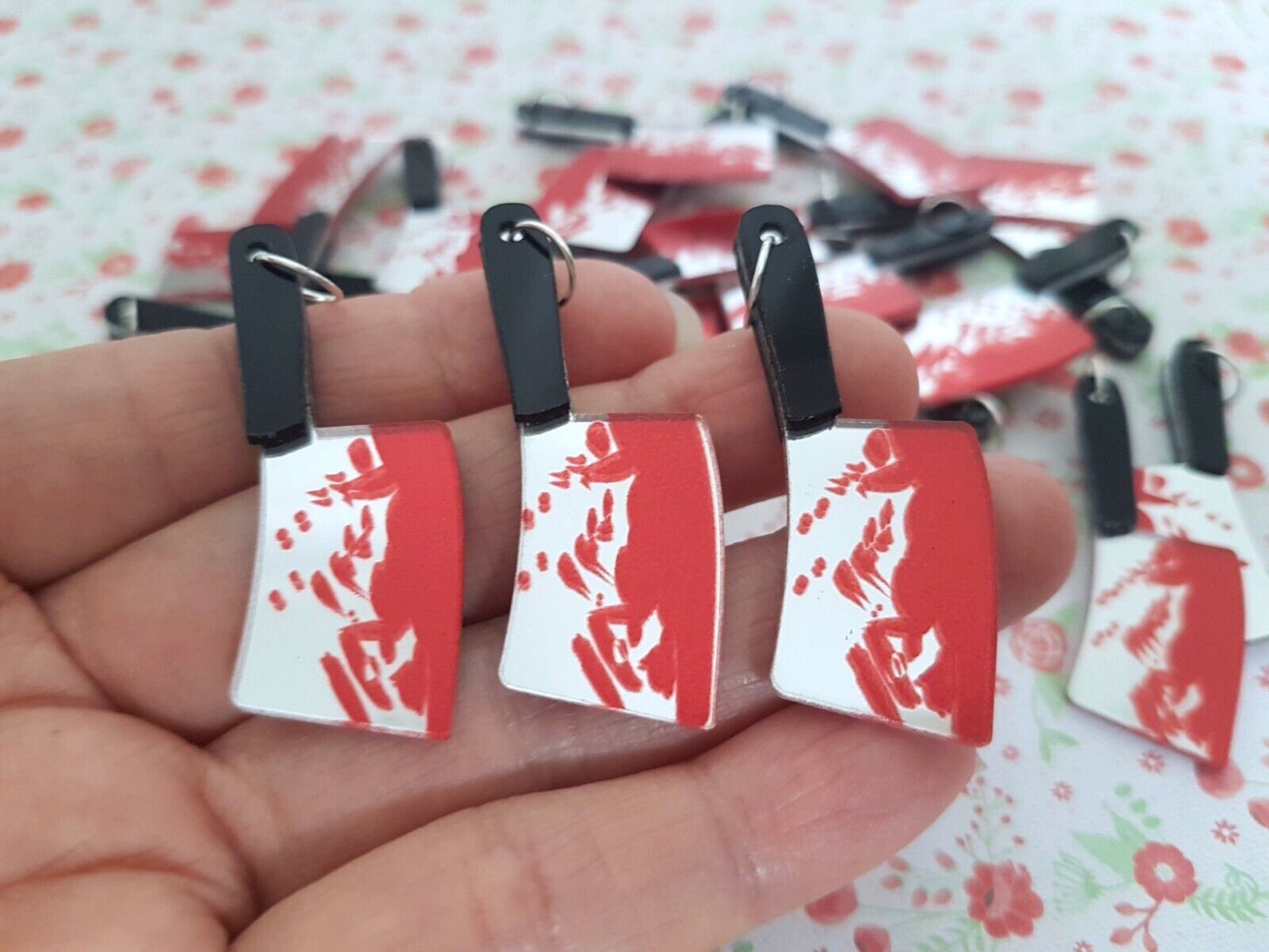 5/10 Bloody Kitchen Knife Cleaver Horror HALLOWEEN Acrylic Charm ...