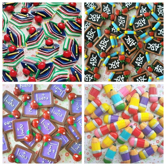 5/10 Assorted Abc Apple Pencil Books Blackboard Bus Back to | Etsy