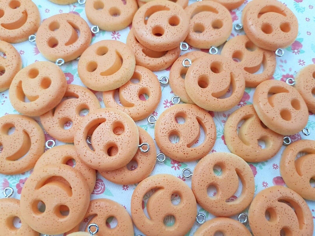 5/10 Happy Smiley Face Biscuit Cookies Flatback Resin Decoden Craft ...