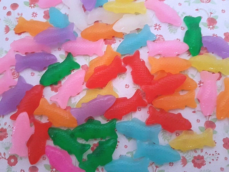 5/10 Assorted Jelly Colour Fish Resin Flatback Kawaii Decoden - Etsy