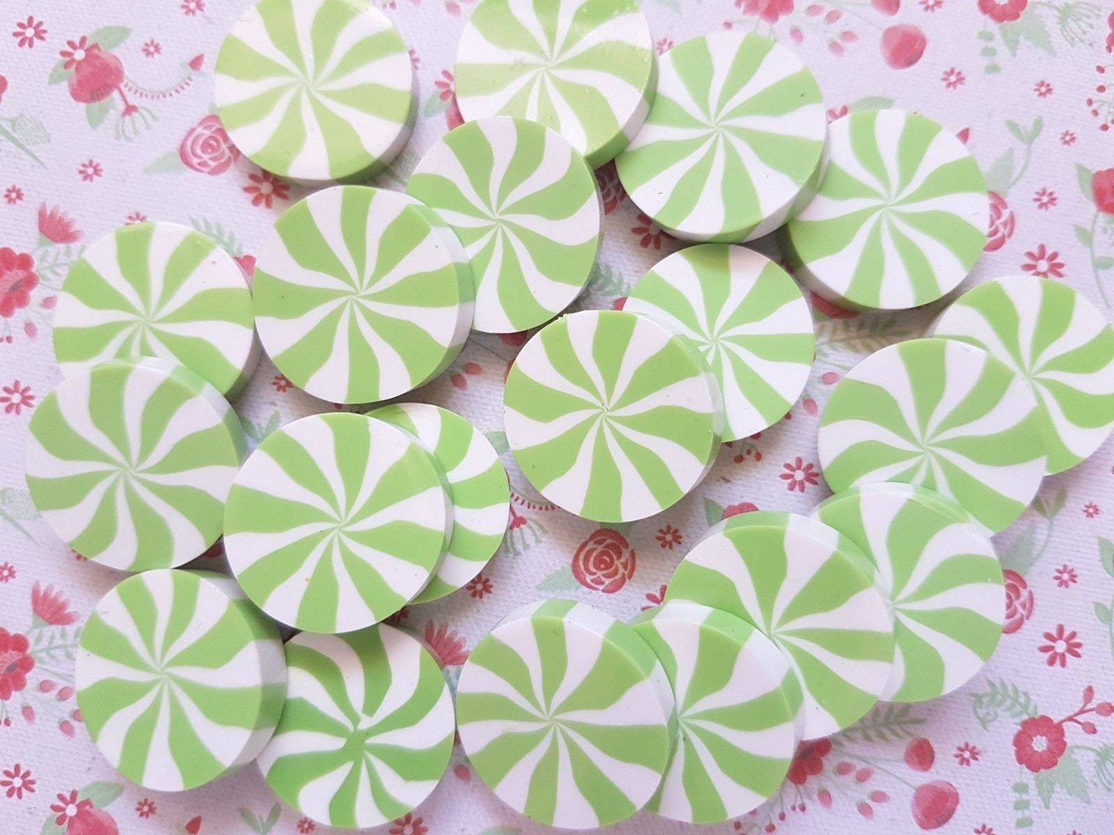 5/10 Round Swirly Peppermint Candy Sweet Polymer Clay | Etsy